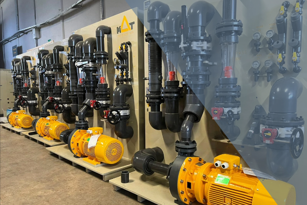 Installations: Close-coupled FRP pumps for ozone skid system