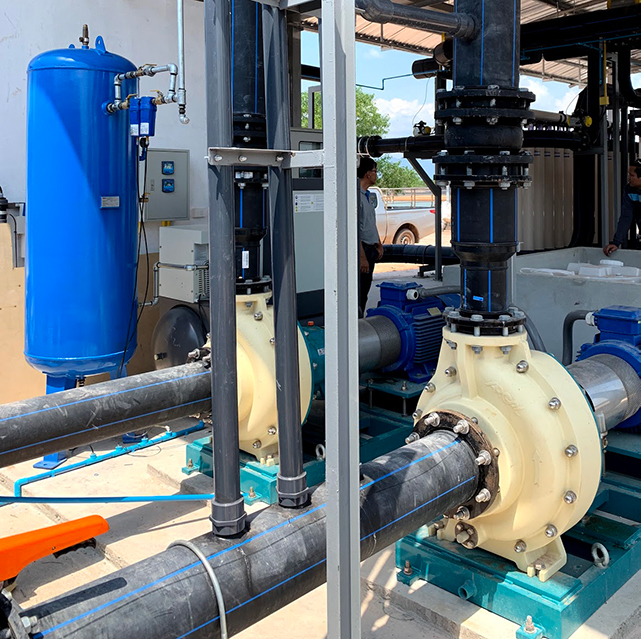 Centrifugal Fiberglass Reinforced Plastic pumps installed at large fish ...